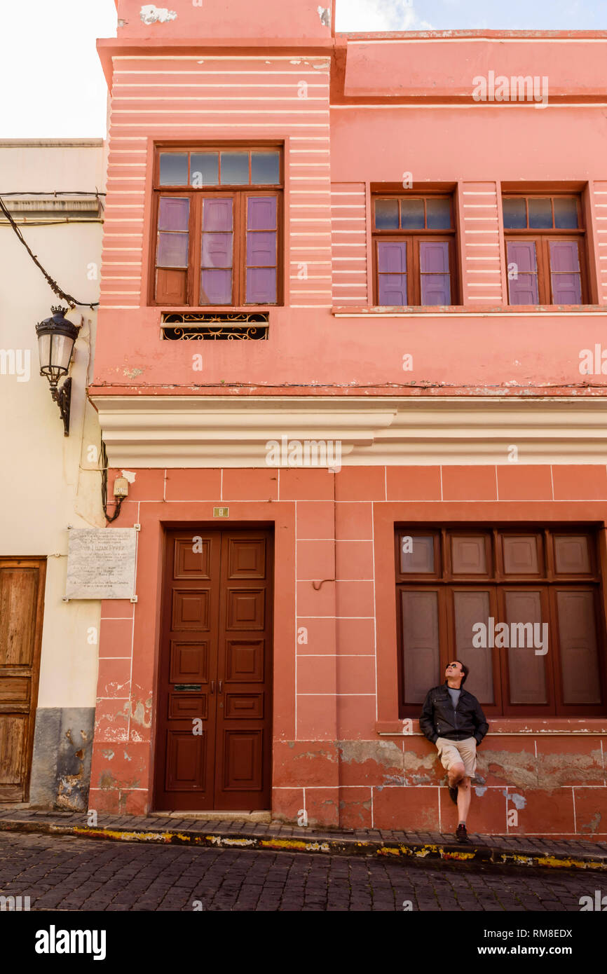 An adult man taking a rest in Santa María de Guía, Gran Canaria, Spain ...