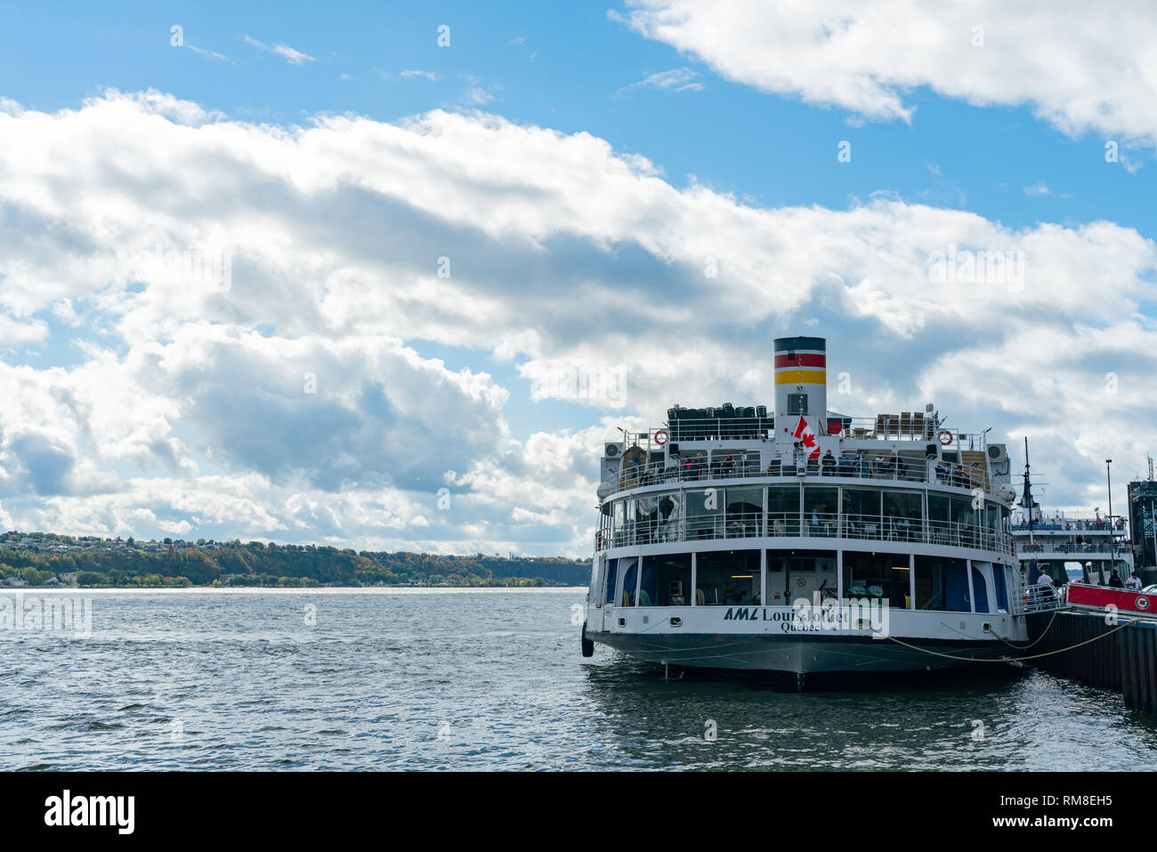 Quebec, OCT 2: Afternoon sunny view of Levis city with fall color ...