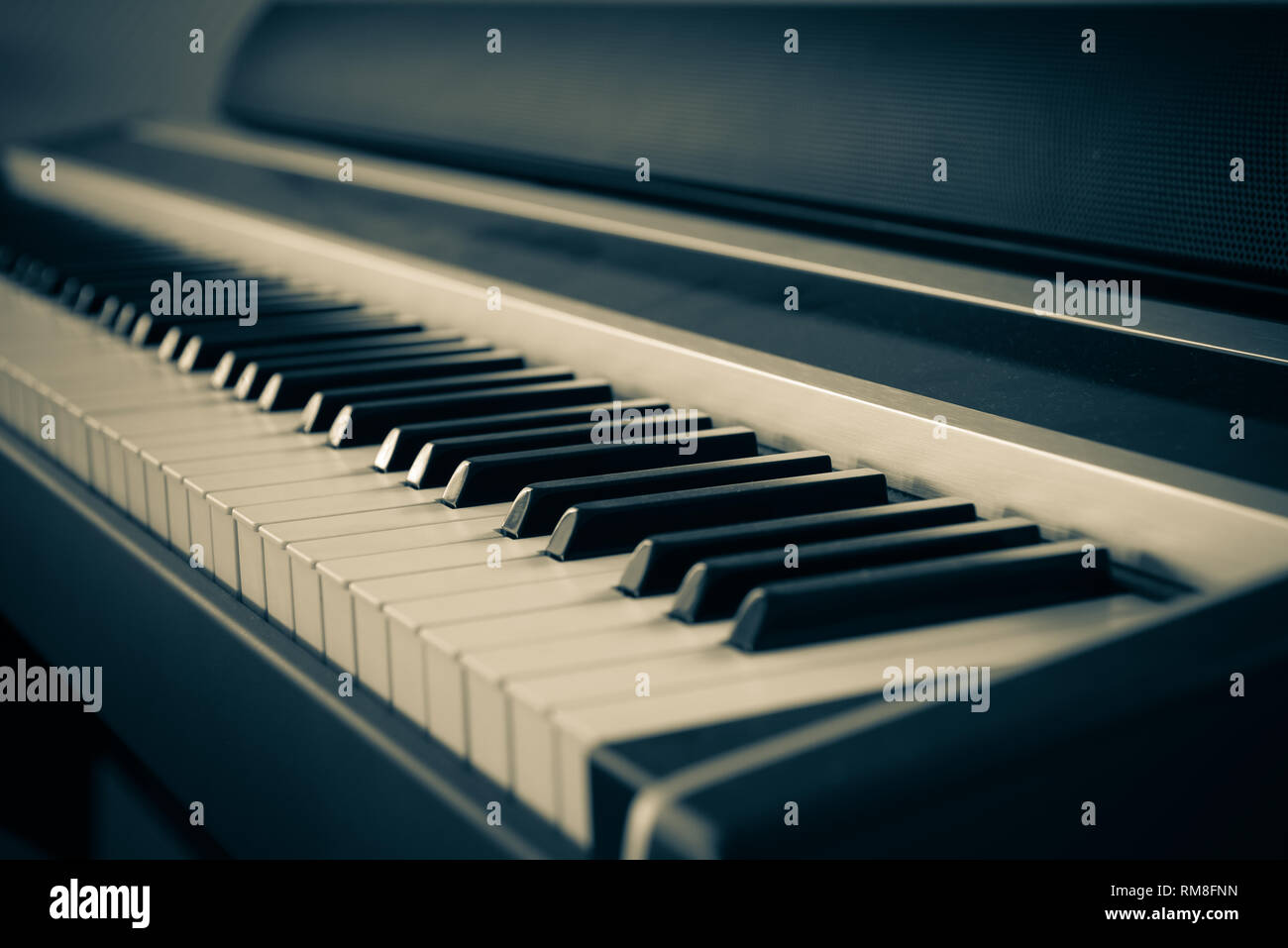 Piano keys closeup for electronic music production Stock Photo - Alamy