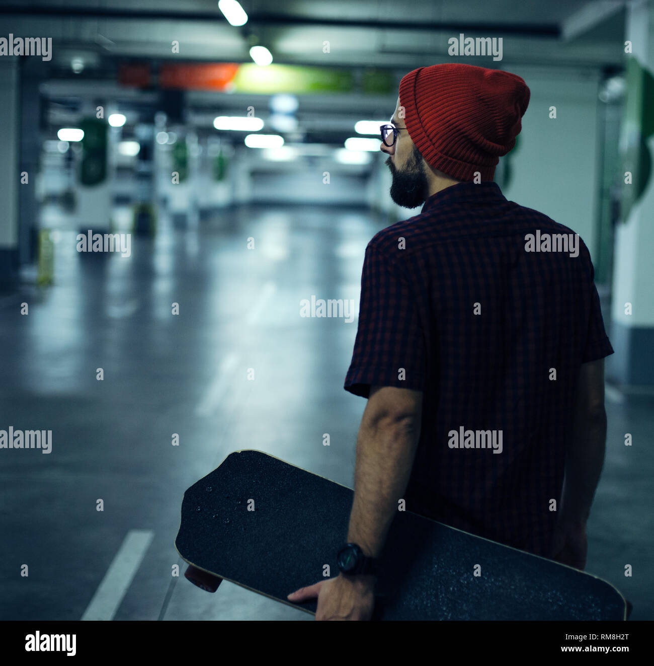 Rear back view bearded man hi-res stock photography and images - Alamy