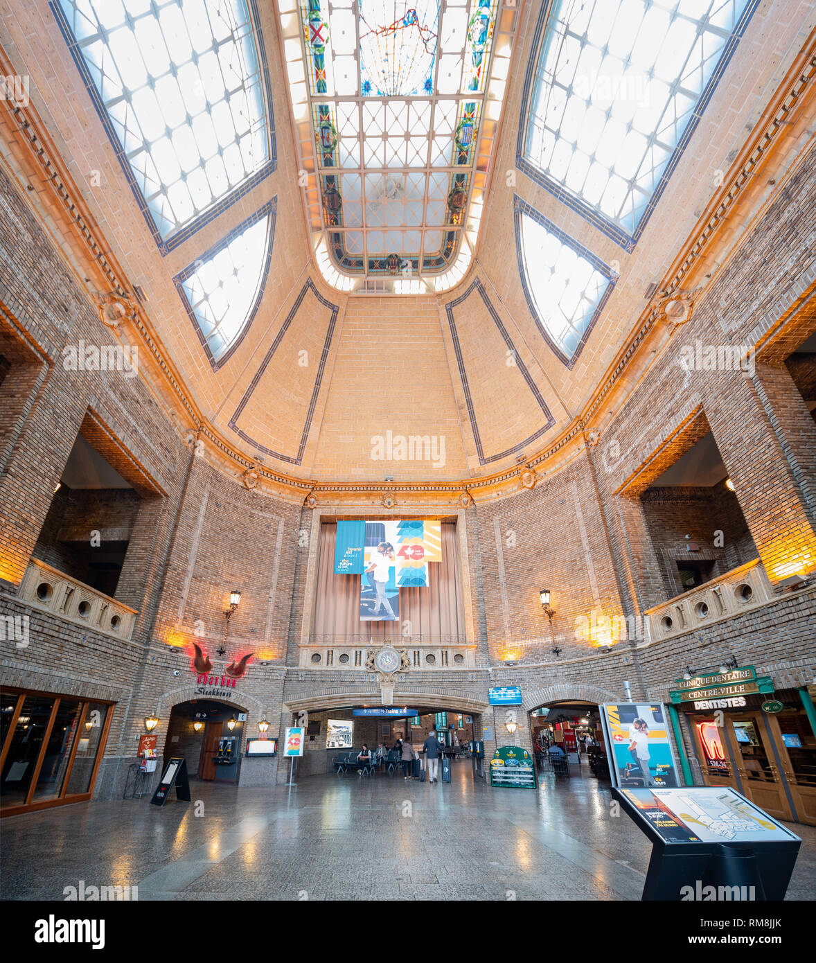 Quebec, OCT 2: Interior view of the train station on OCT 2, 2018 at ...