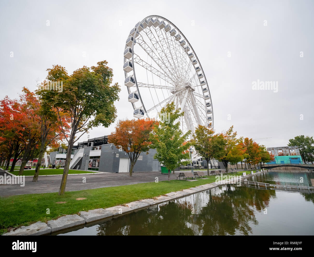 Quebec, OCT 2: Afternoon view of the beautiful fall color with the La ...