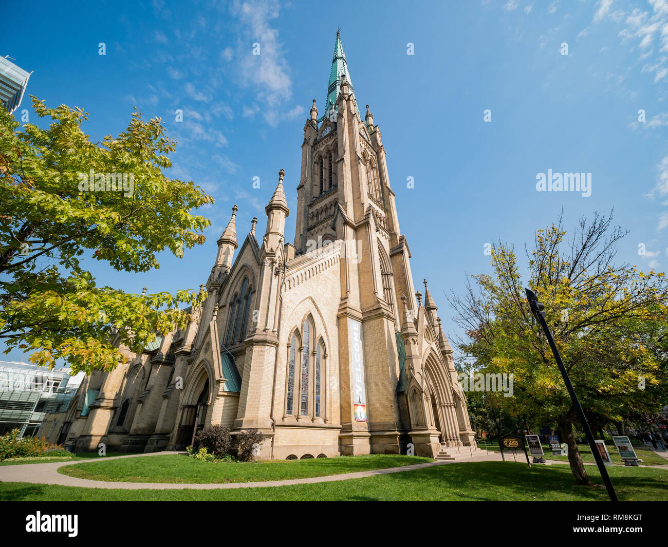 Toronto, OCT 8: Exterior view of the famous Cathedral Church of St ...