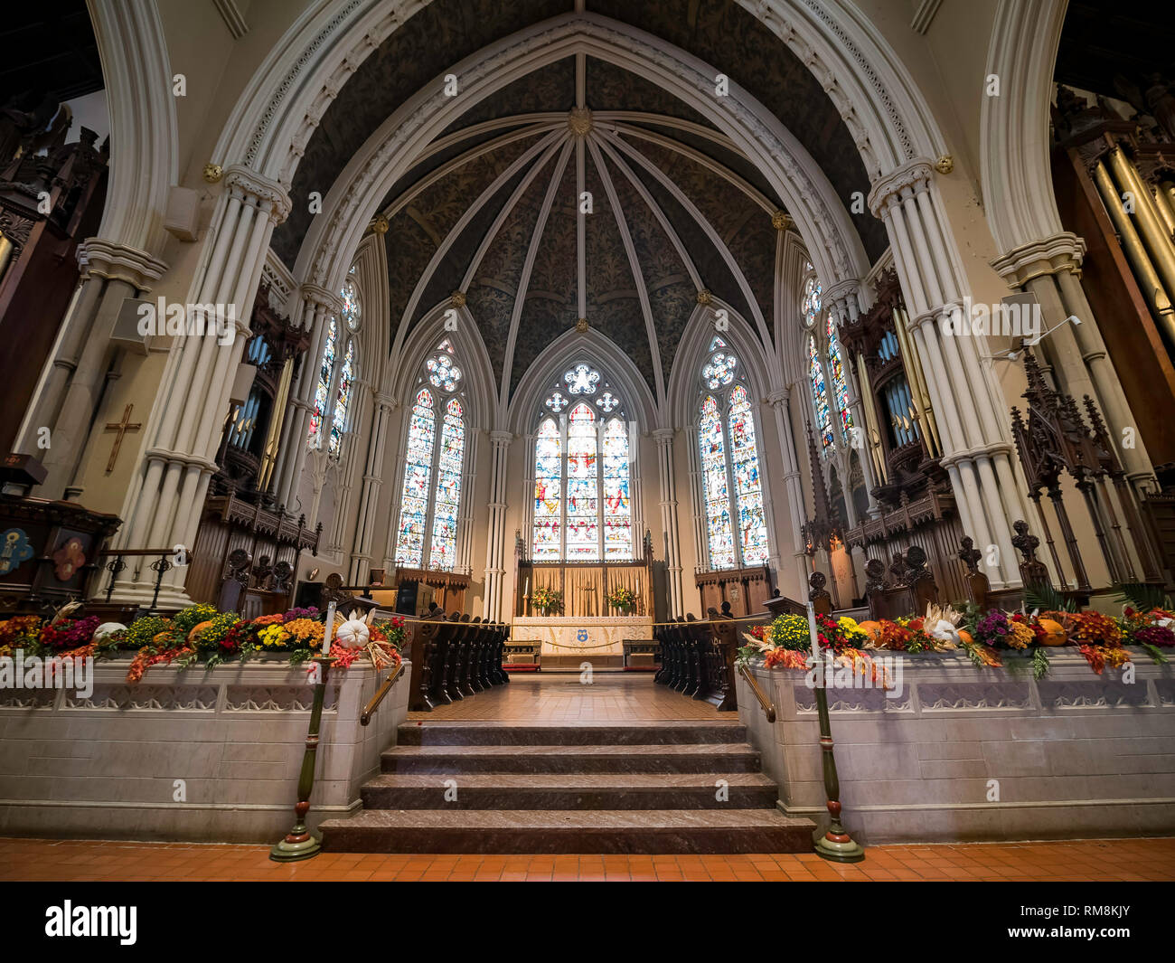 Interior view of the famous Cathedral Church of St. James at Toronto ...