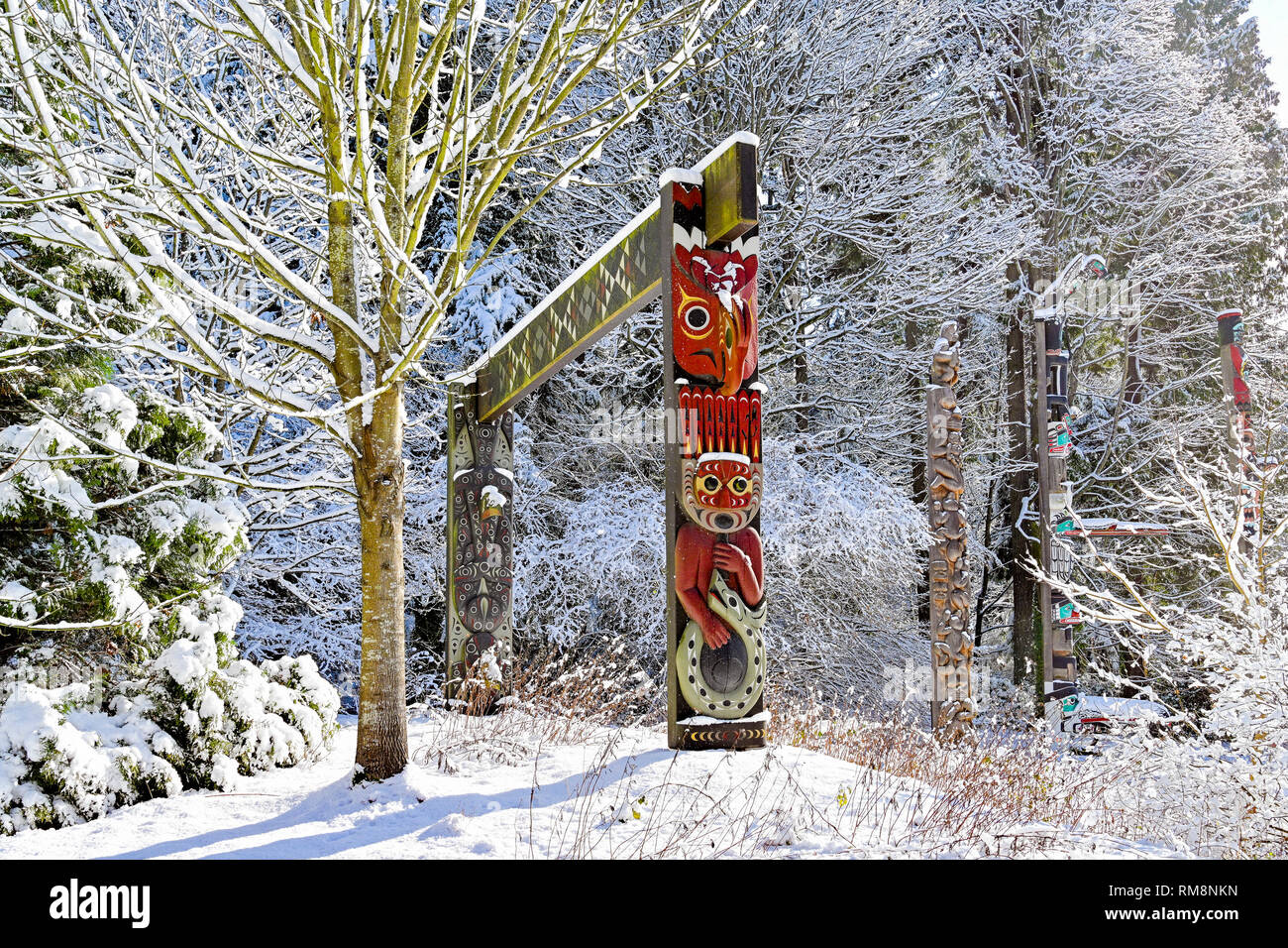 Vancouver coast salish totem portal hi-res stock photography and images ...