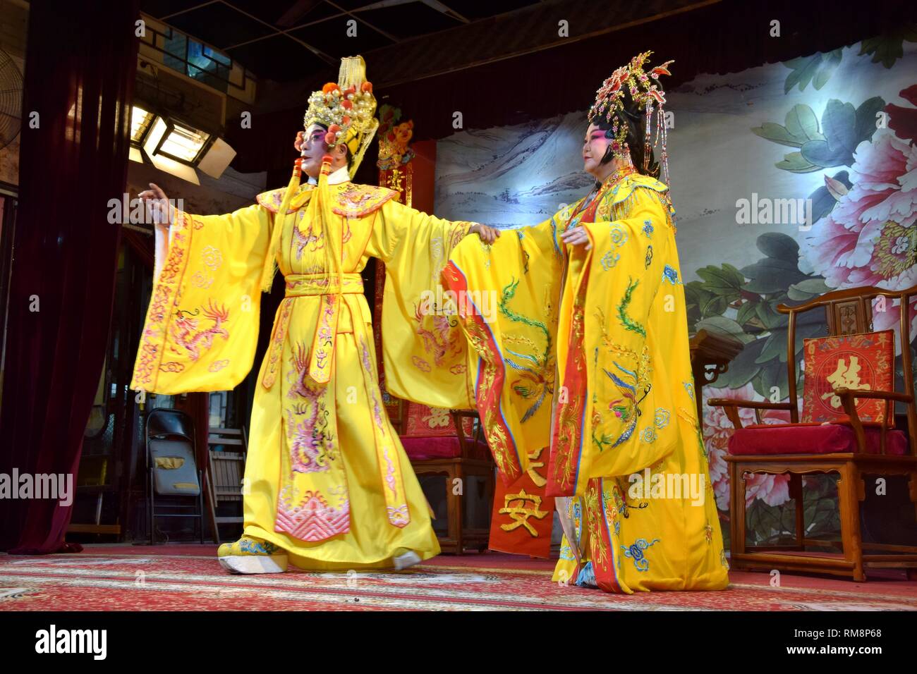CANTON, CHINA – CIRCA FEBRUARY 2019: The singers of Cantonese opera ...