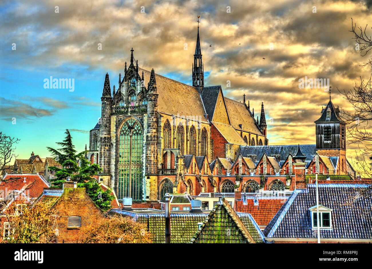 Hooglandse Kerk, a Gothic church in Leiden - South Holland, the ...