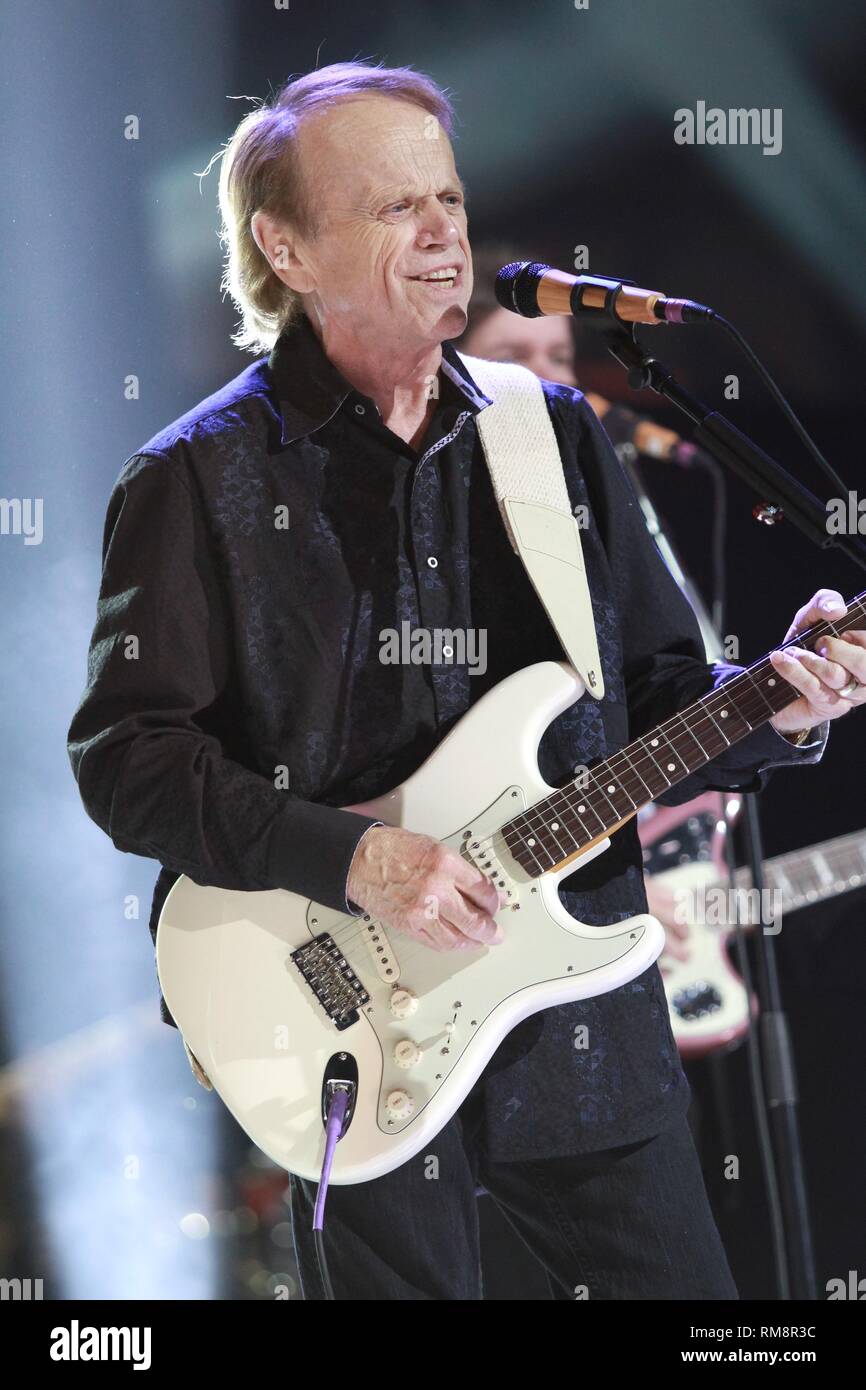 Guitarist & singer Al Jardine is shown performing on stage during a ...