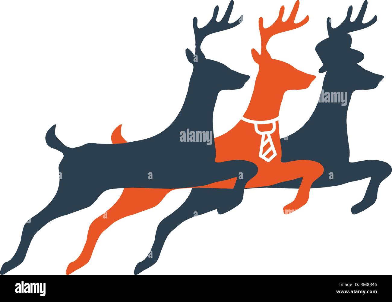 deer jump creative logo template vector illustration icon element ...