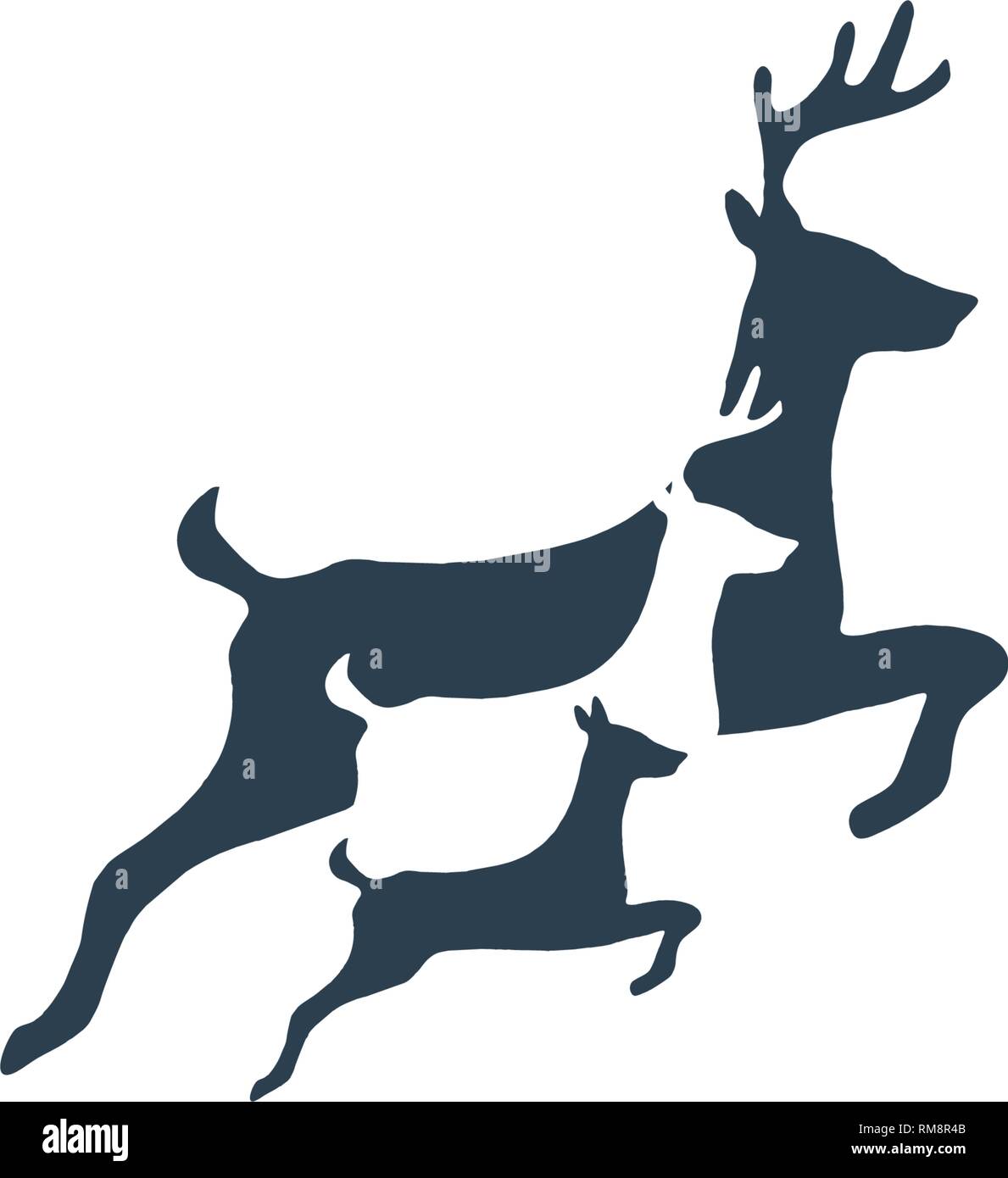 deer jump creative logo template vector illustration icon element ...