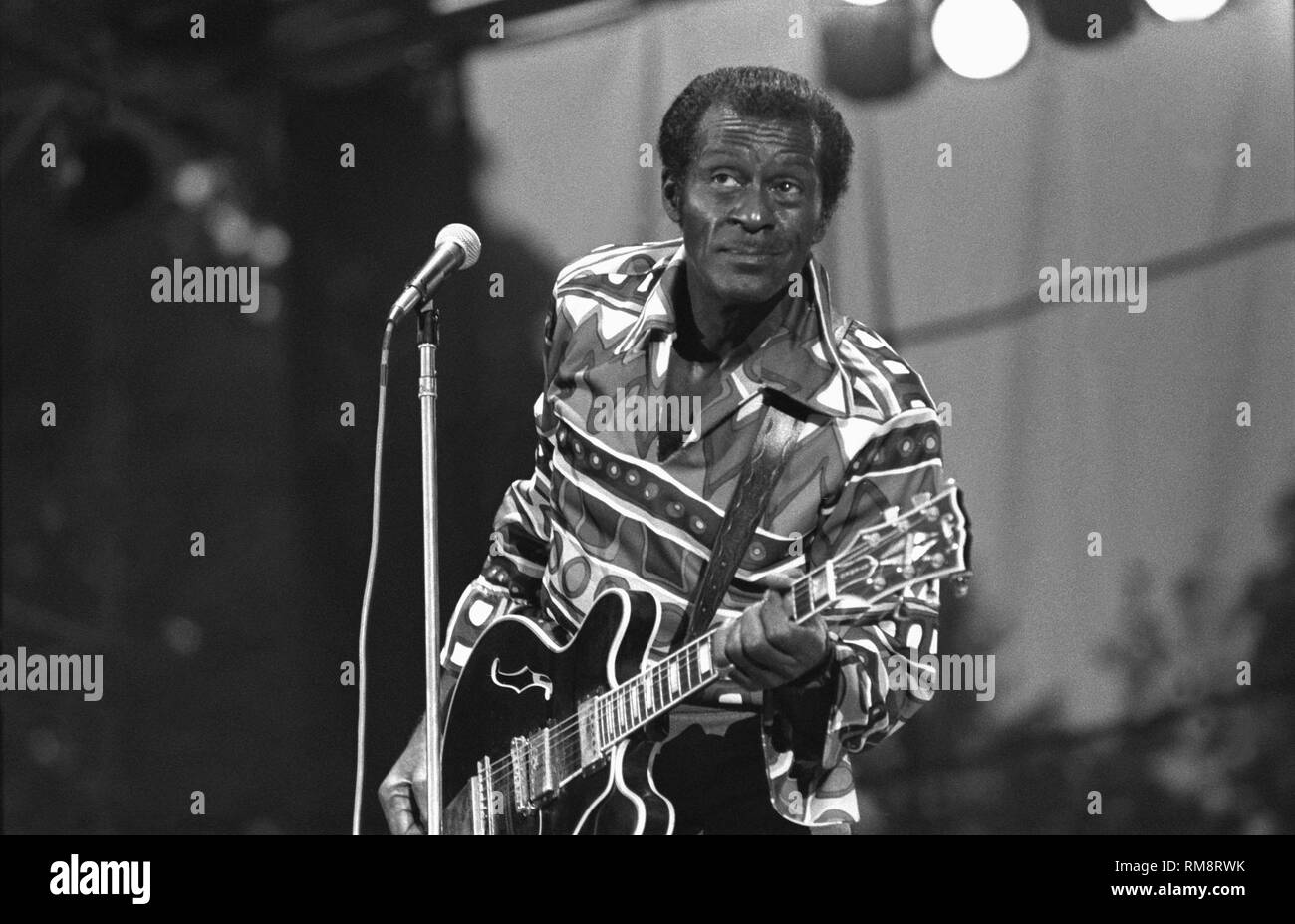 Rock n' roll creator Chuck Berry is shown during a "live" concert ...