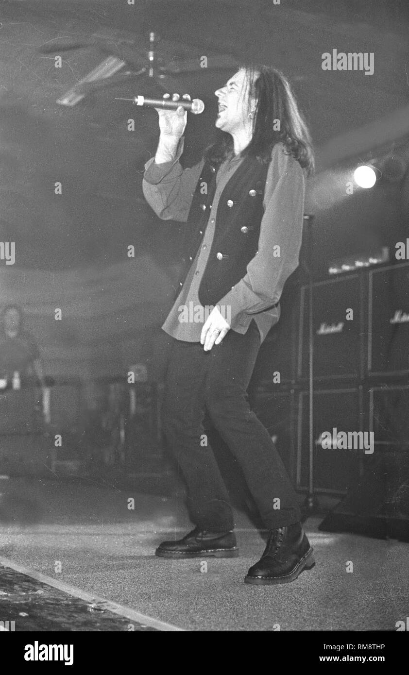 Black Sabbath vocalist Tony Martin is shown performing during a "live ...