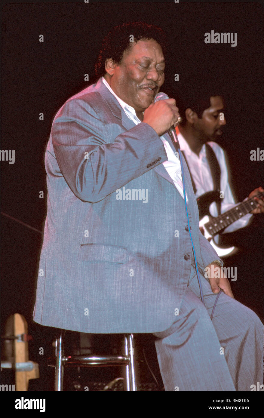Blues singer Bobby "Blue" Bland is shown forming on stage during a ...