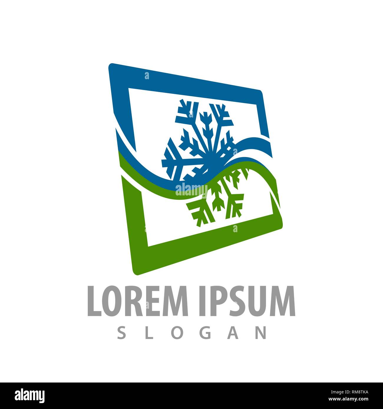 Snowflake frame logo concept design. Symbol graphic template element ...