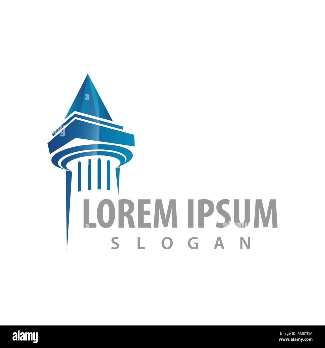 Pillar blue logo concept design. Symbol graphic template element Stock ...