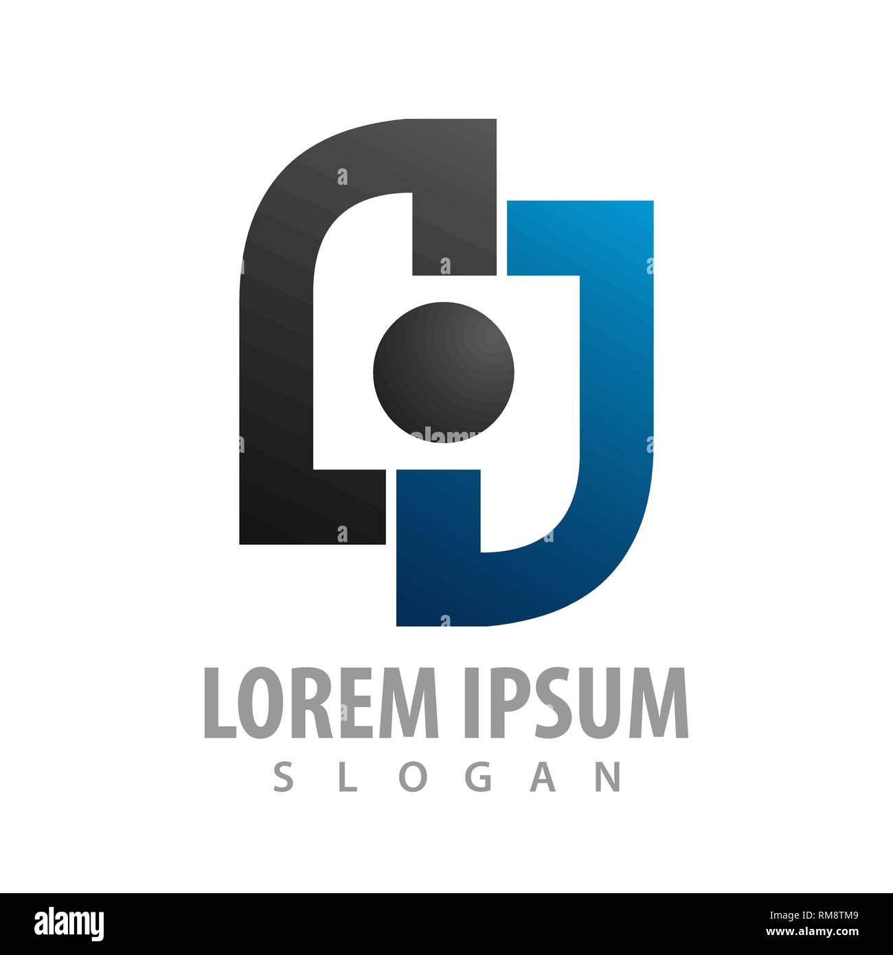 Abstract rounded square logo concept design. Symbol graphic template ...