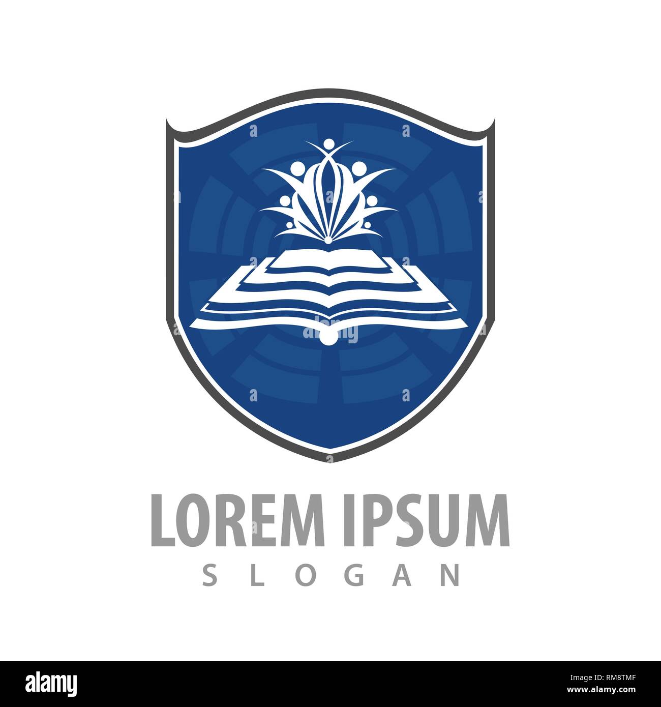Book shield student logo concept design. Symbol graphic template ...