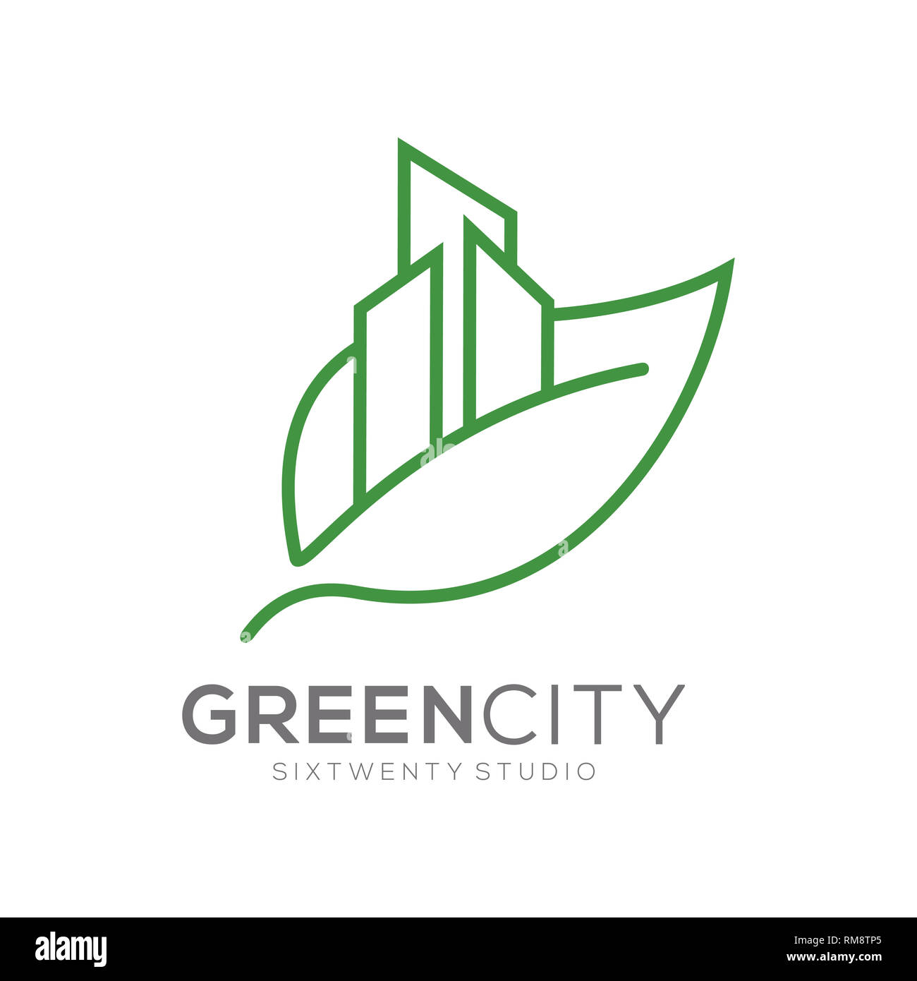 Green & Color full Real Estate Template Logo & Icon Stock Photo - Alamy