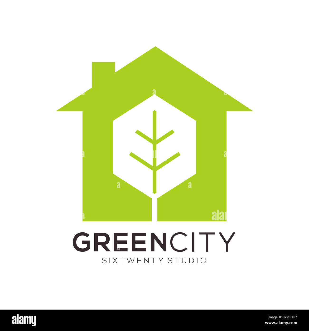 Green & Color full Real Estate Template Logo & Icon Stock Photo - Alamy