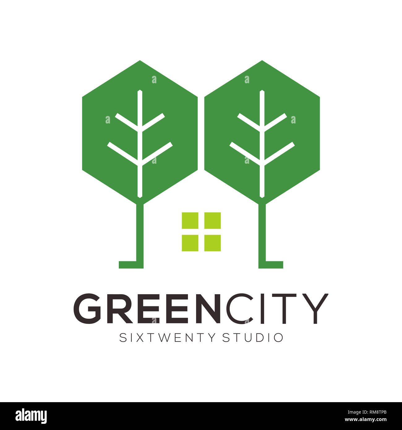 Green & Color full Real Estate Template Logo & Icon Stock Photo - Alamy