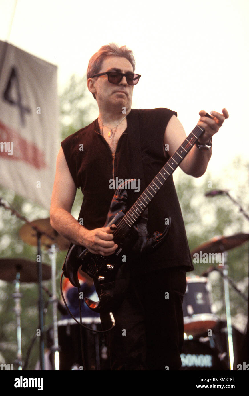 Blondie guitarist Chris Stein is shown on stage during a Blondie ...