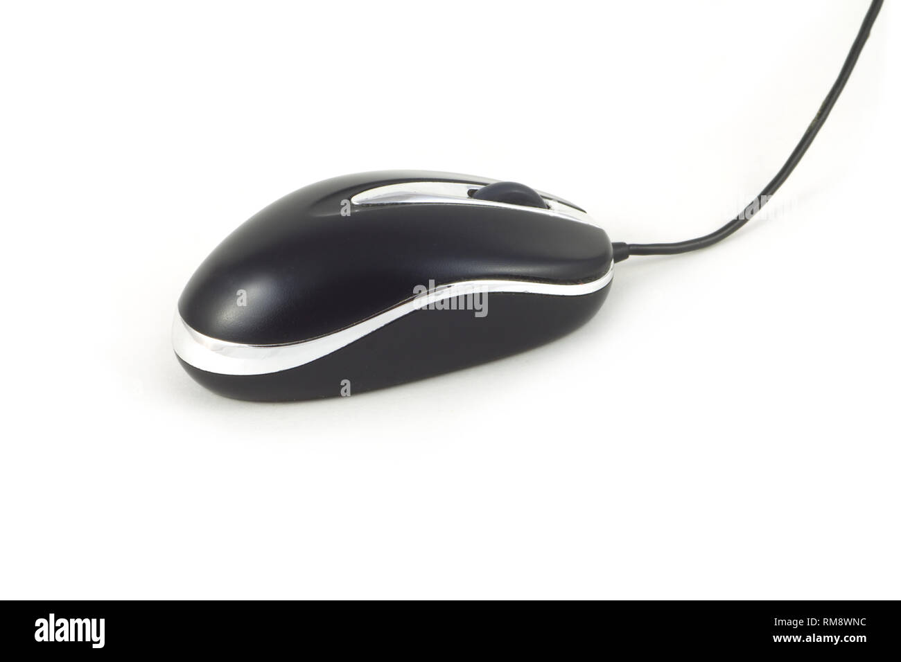 Black cord computer mouse isolated on white Stock Photo - Alamy