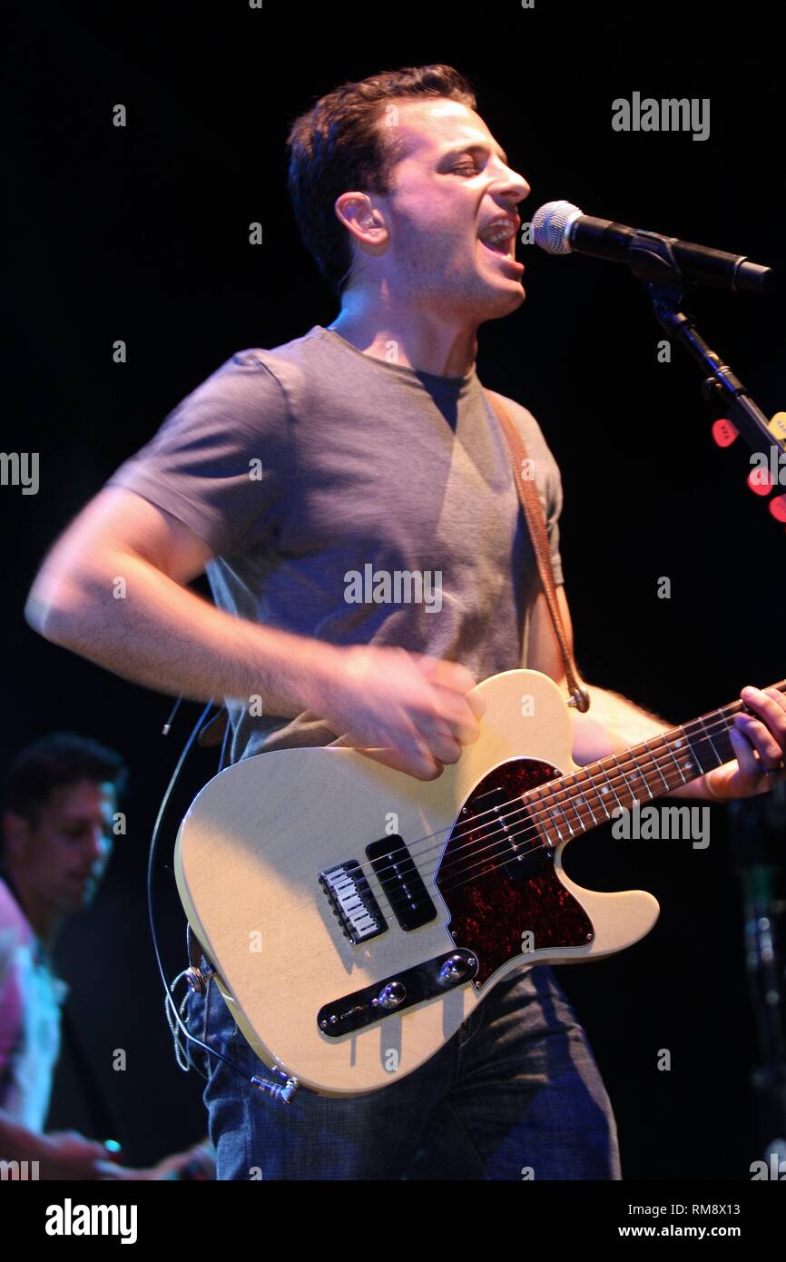 Singer and guitarist Marc Roberge of the rock band Of a Revolution ...