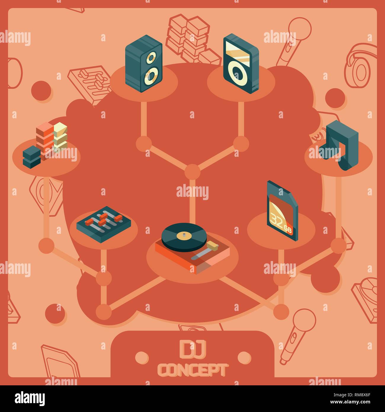 Microphone sound mixing console Stock Vector Images - Alamy
