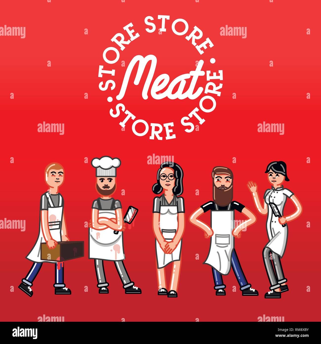 Meat store concept. Vector illustration EPS 10 Stock Vector Image & Art ...