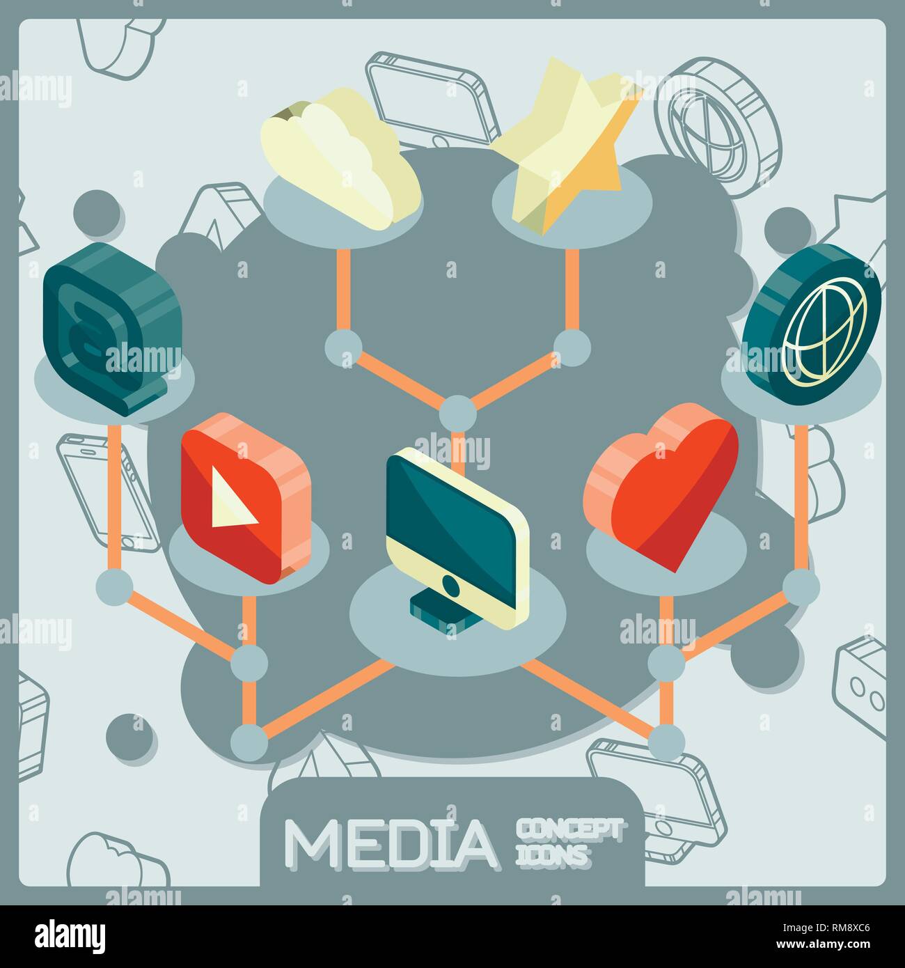 Media isometric concept icons. Vector illustration, EPS 10 Stock Vector ...