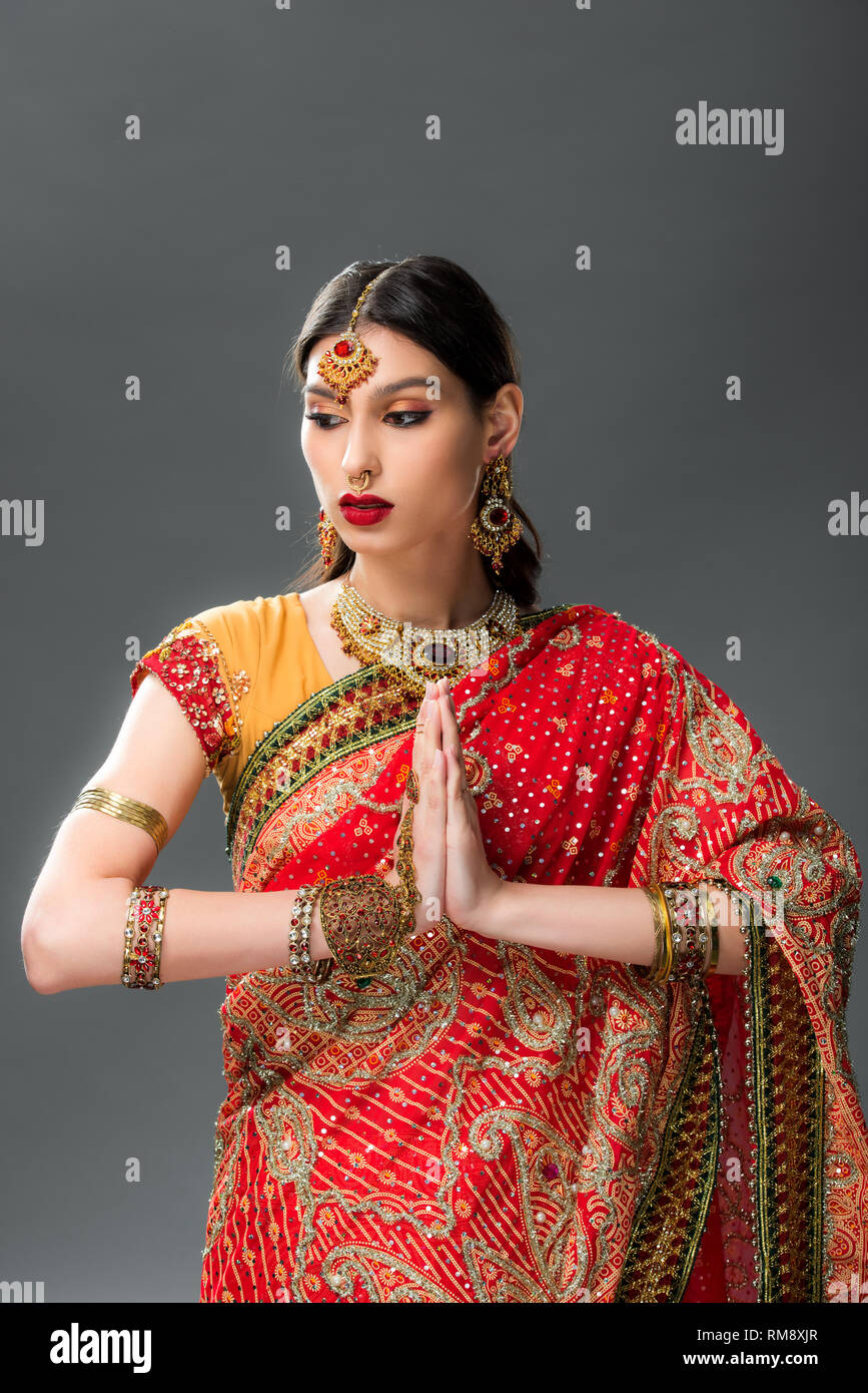 Beautiful indian woman in traditional clothing hi-res stock photography ...