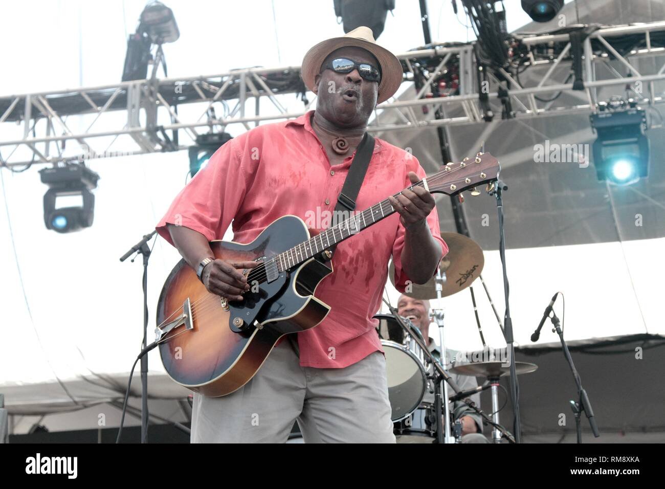 Musician Taj Mahal, is shown performing on stage during a "live ...