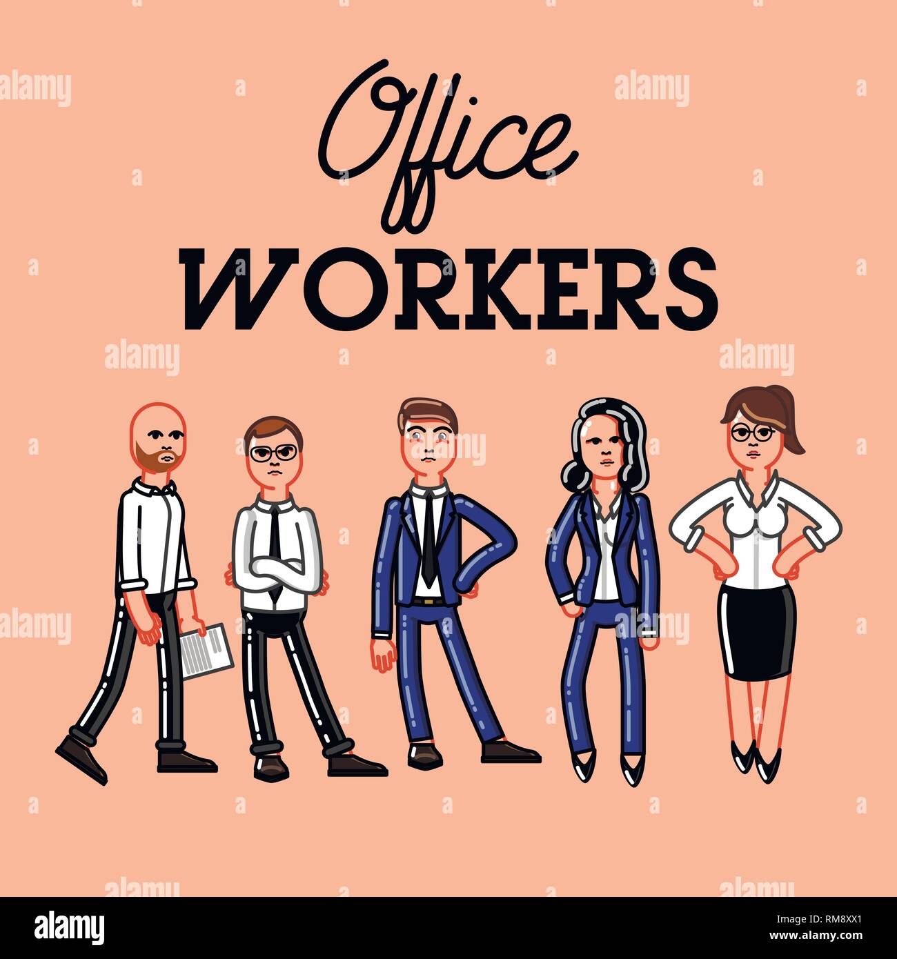 Set of office worker. Vector illustration, EPS 10 Stock Vector Image ...