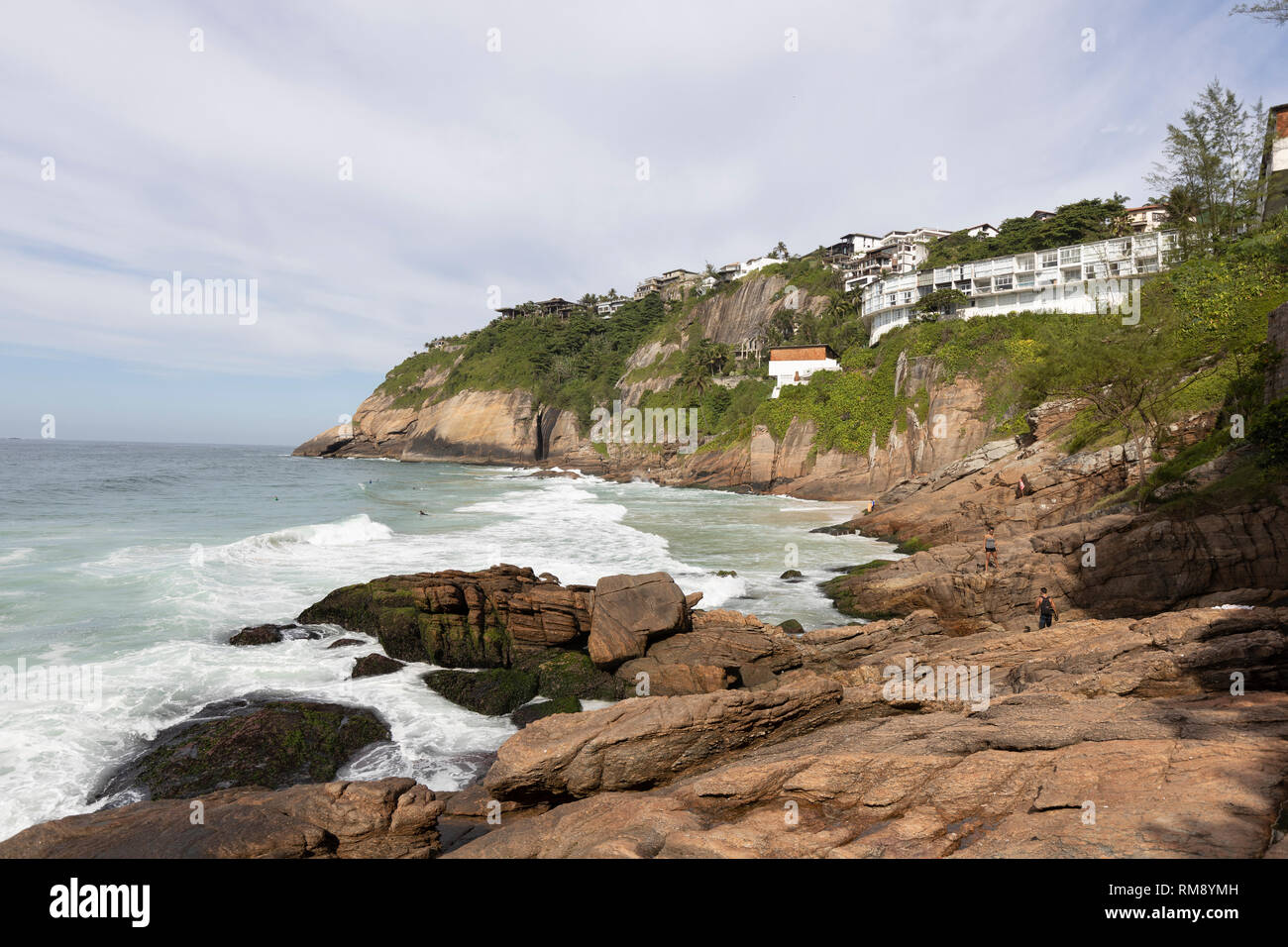 Picturesque rock coast of Joatinga Beach in Rio de Janeiro Stock Photo ...