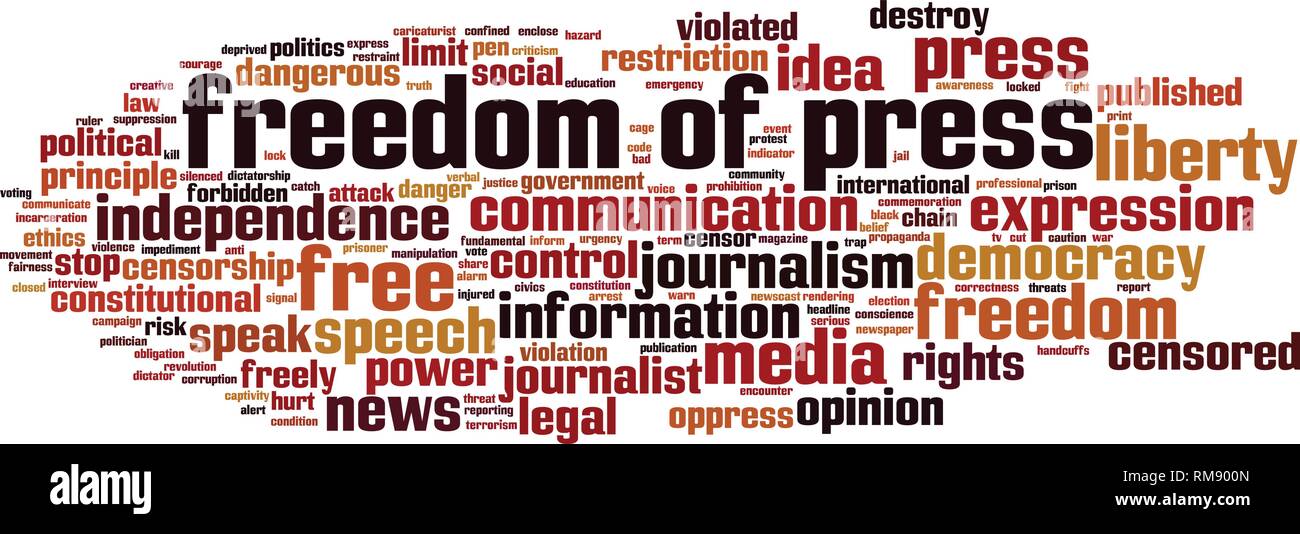 Freedom of press word cloud concept. Vector illustration Stock Vector ...