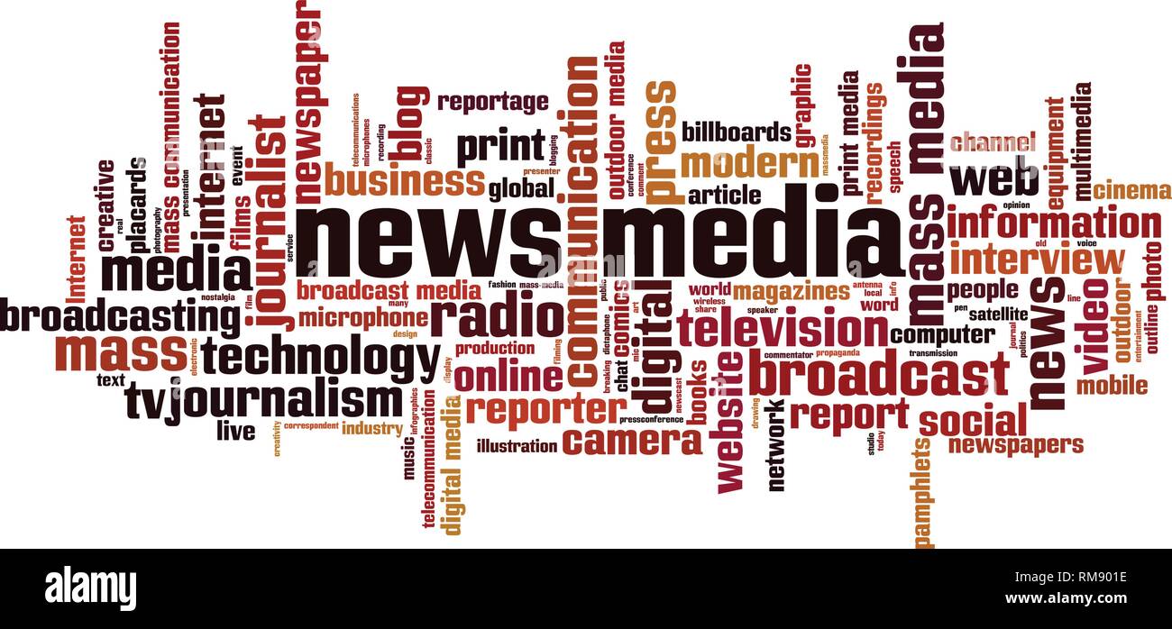 News media word cloud concept. Vector illustration Stock Vector Image ...