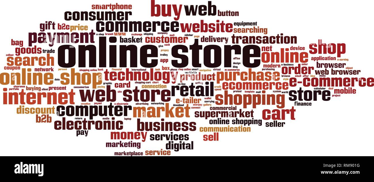 Online store word cloud concept. Vector illustration Stock Vector Image ...
