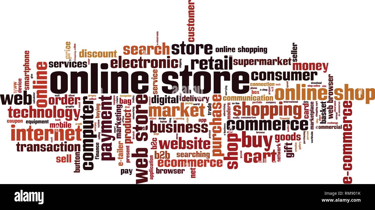Online store word cloud concept. Vector illustration Stock Vector Image ...