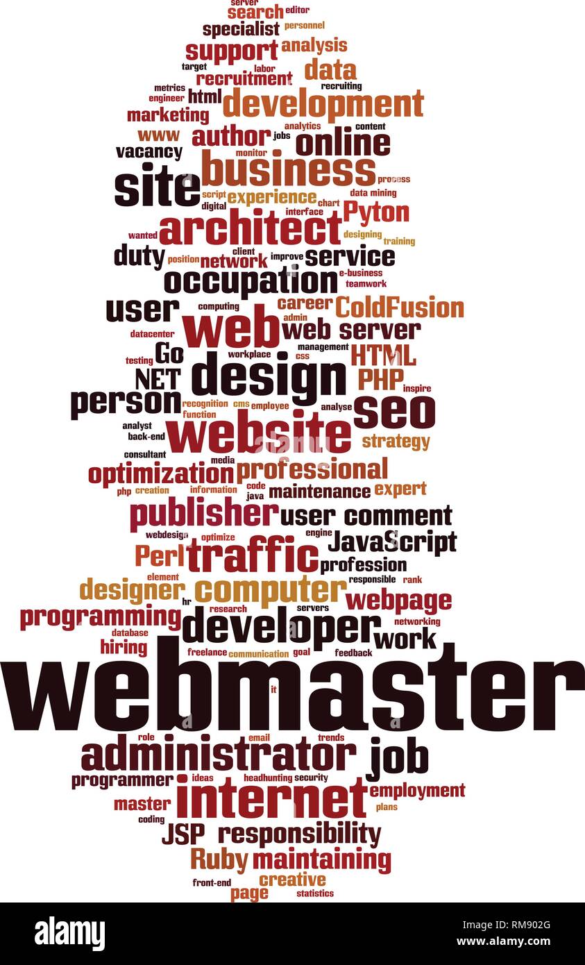 Webmaster word cloud concept. Vector illustration Stock Vector Image ...