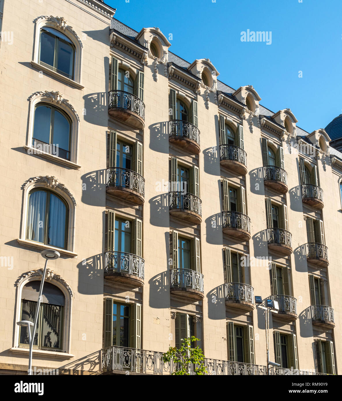 Beautiful catalonian Spanish architecture of the luxury apartment ...
