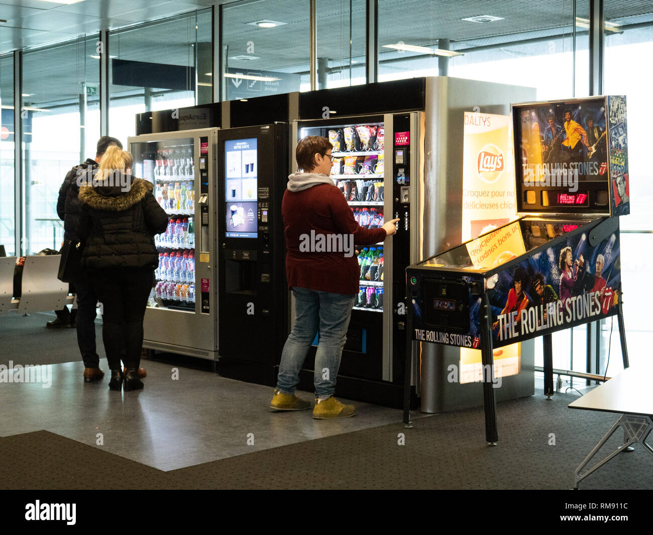 Basel, Switzerland - Nov 11, 2017: People buying food and snacks from ...