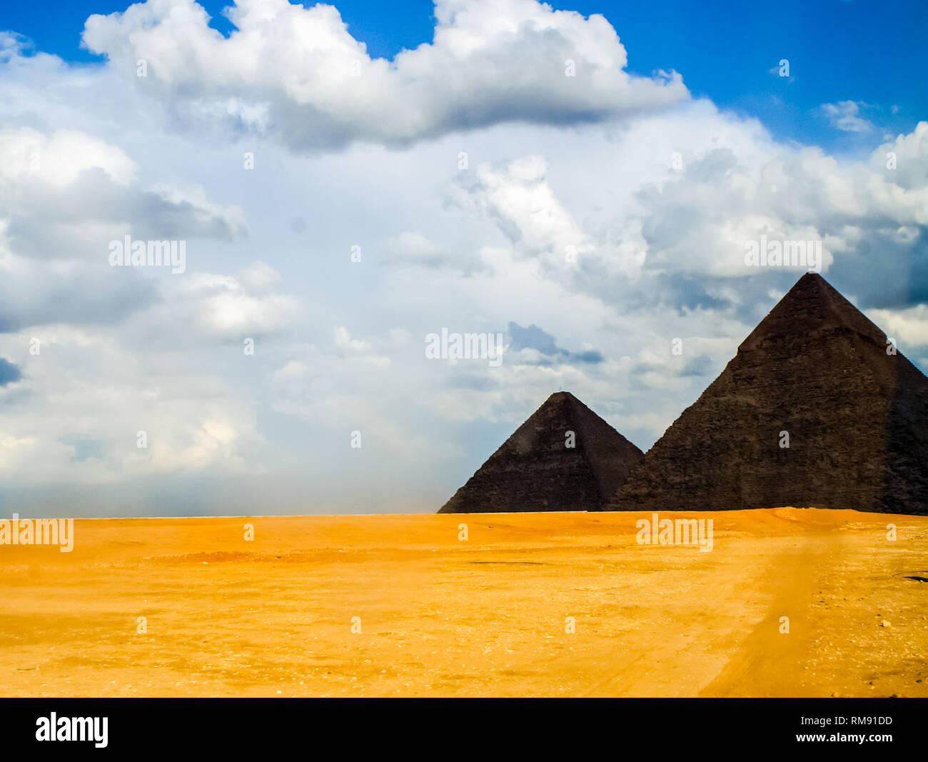 Egyptian pyramid in Giza. Architectural heritage of ancient Egyptian ...