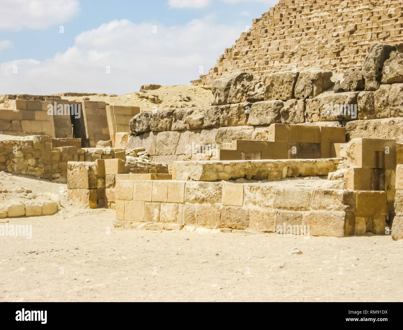 Egyptian pyramid in Giza. Architectural heritage of ancient Egyptian ...