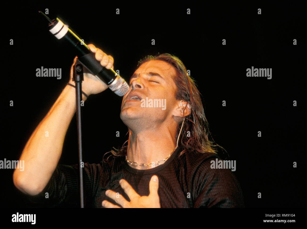 Creed vocalist Scott Stapp is shown singing during a concert ...