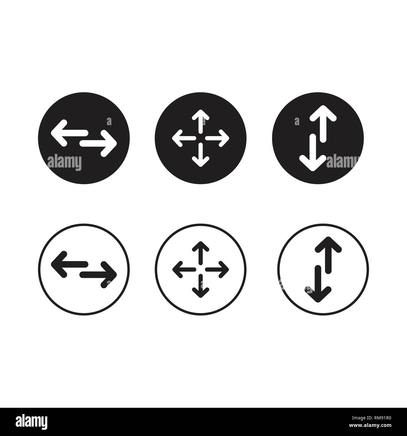 A set of directional arrow vector icons in black and white - great icon ...