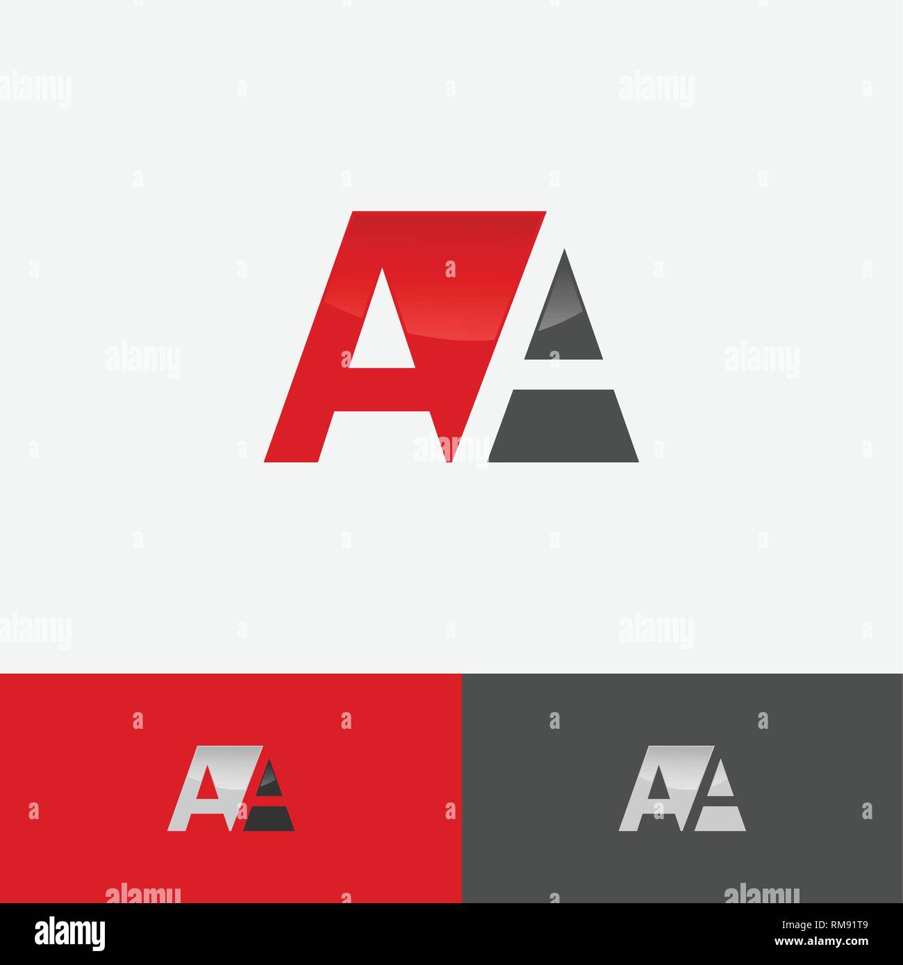 a and A letter logo design negative space vector illustration template ...