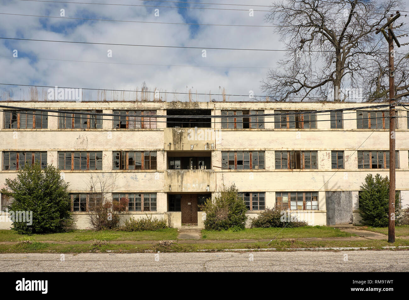 Abandoned, broken down, dilapidated, vacant, empty HUD government ...