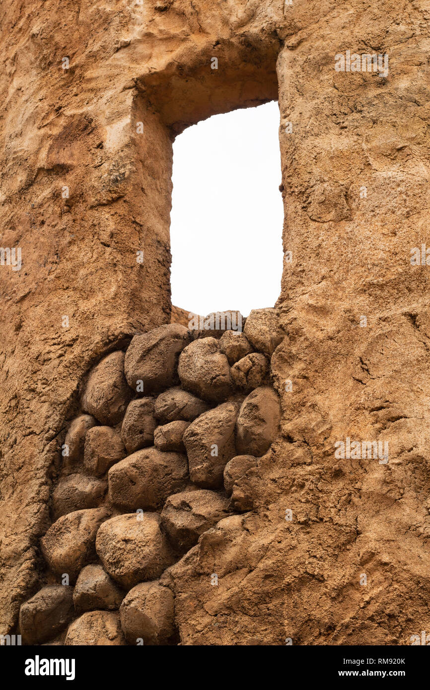 African Window With Rocks On A Mud House In Africa Stock Photo - Alamy