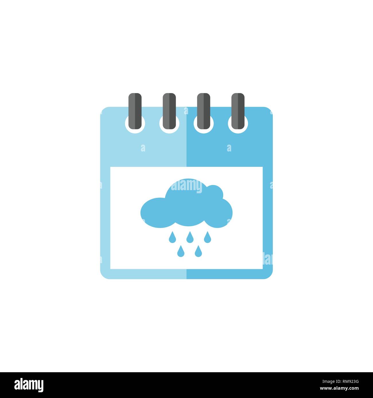 Rain Cloud Calendar Day flat vector illustration Stock Vector Image ...