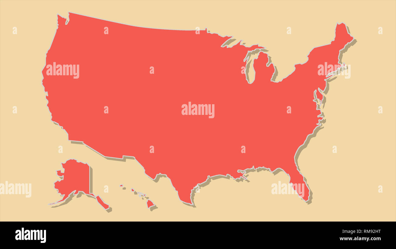 Abstract flat colorful USA map Stock Photo - Alamy